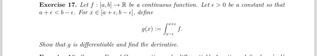 Solved Exercise 17. ﻿Let f:[a,b]→R ﻿be a continuous | Chegg.com