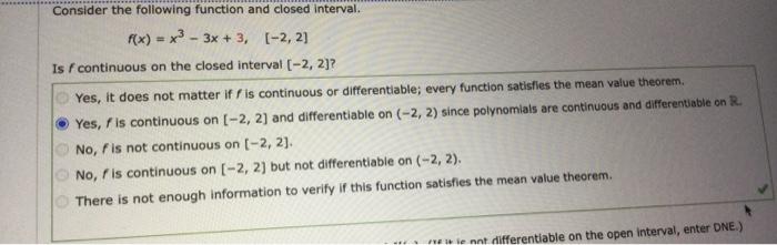 Solved Consider the following function and closed interval. | Chegg.com