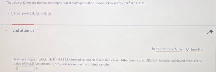 Solved \\[ 2 \\mathrm{H}_{2} \\mathrm{~S}(\\mathrm{~g}) | Chegg.com