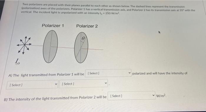 Solved Two polarizers are placed with their planes parallel | Chegg.com