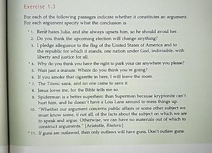 Solved Exercise 1.3For each of the following passages | Chegg.com