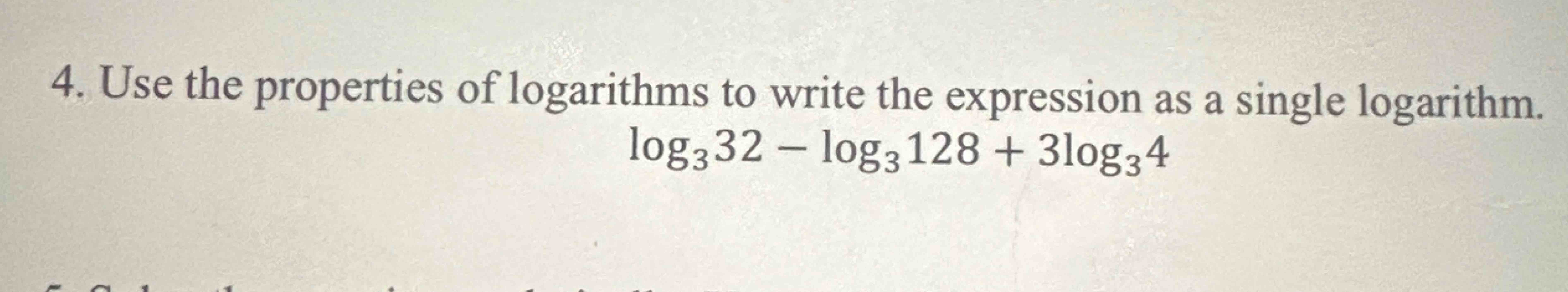 Solved Use the properties of ﻿logarithms to ﻿write the | Chegg.com