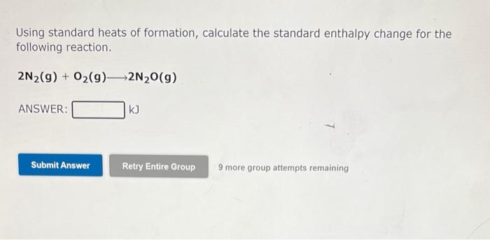 Solved Using standard heats of formation, calculate the | Chegg.com