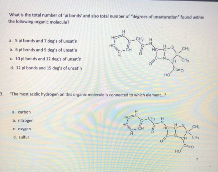 Solved What is the total number of 'pi bonds' and also total | Chegg.com