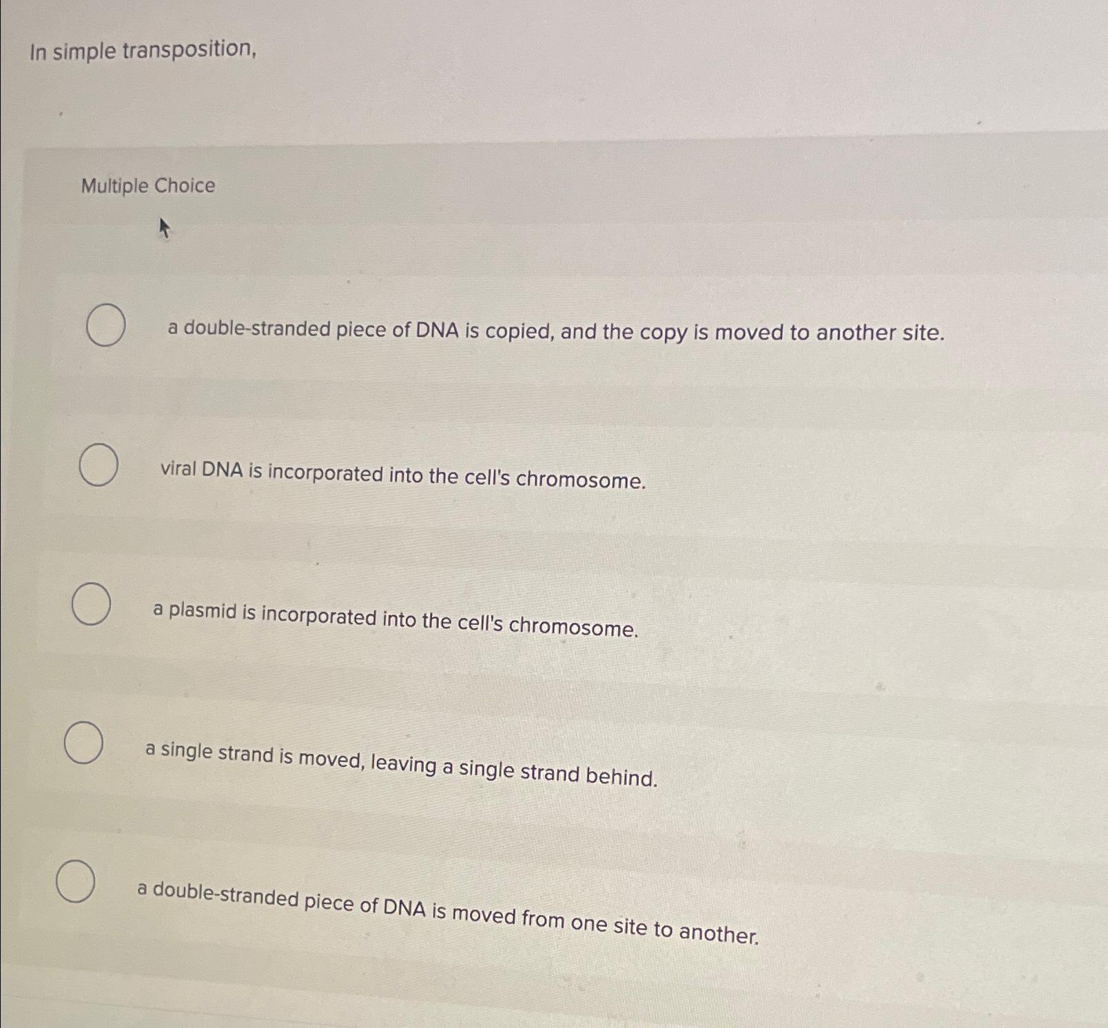 Solved In simple transposition,Multiple Choicea | Chegg.com