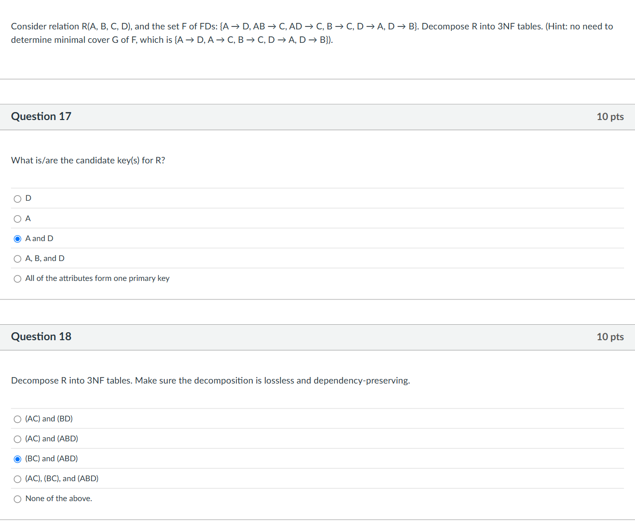 Solved Consider relation R(A,B,C,D), ﻿and the set | Chegg.com