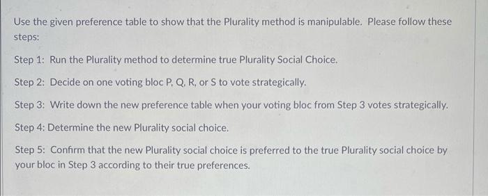 Solved All questions refer to the following true preference | Chegg.com