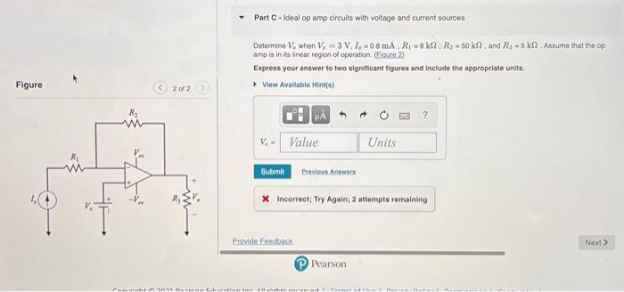 Solved Part B - Ideal op amp circuits with a voltago source: | Chegg.com