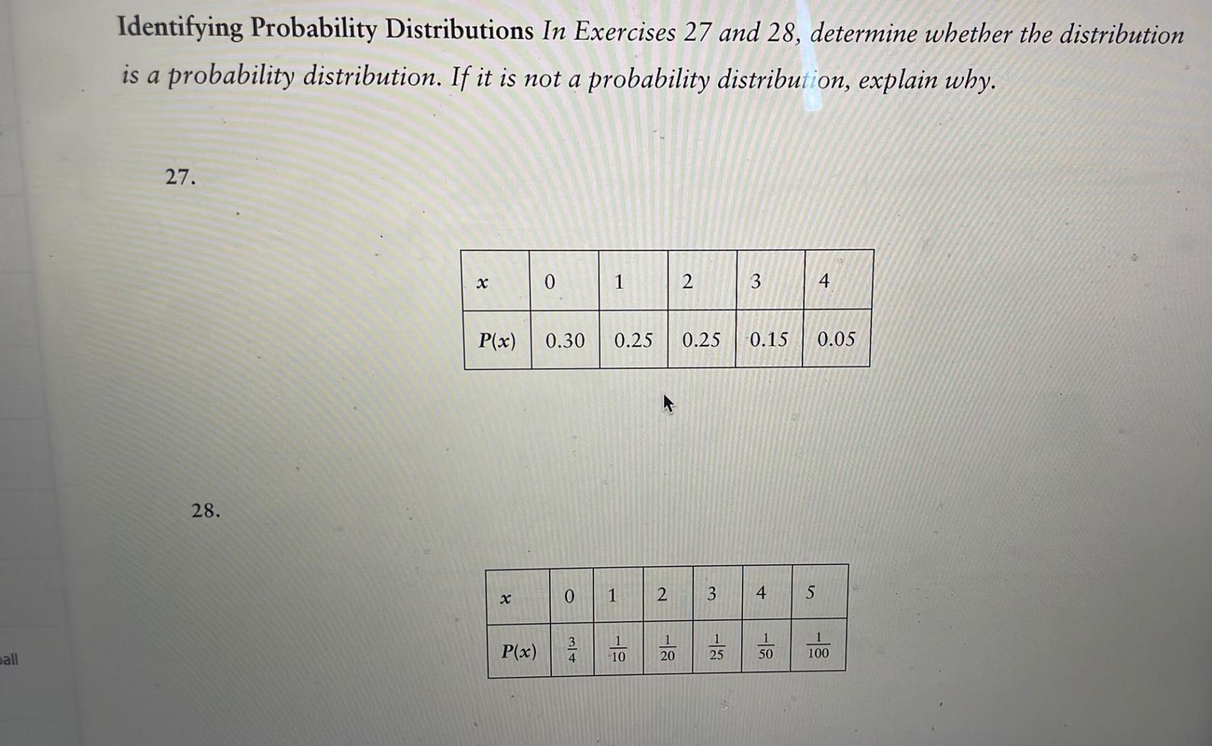 Solved Identifying Probability Distributions In Exercises 27 | Chegg.com