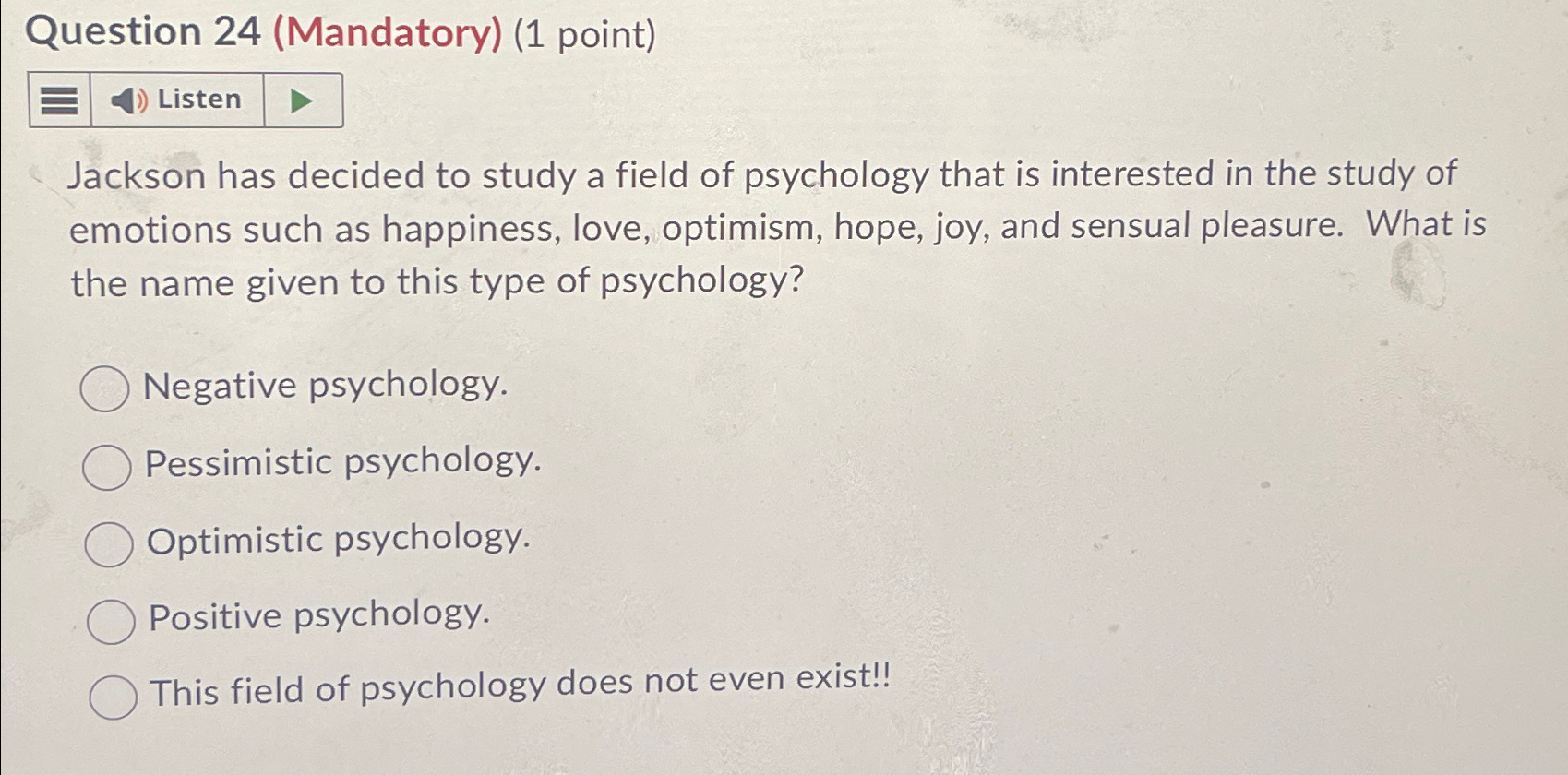 Solved Question 24 (Mandatory) (1 ﻿point)ListenJackson has | Chegg.com