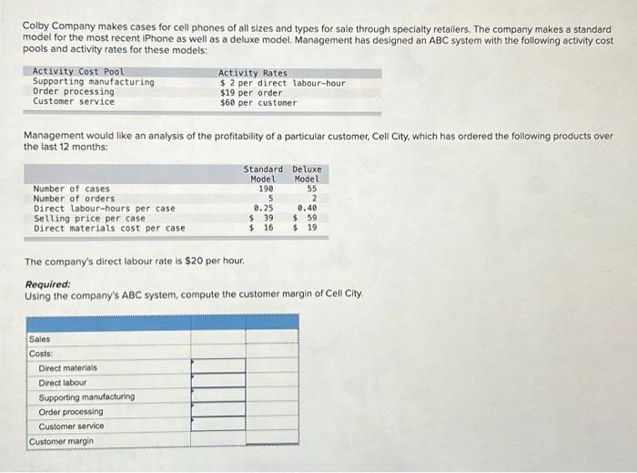 Colby Company makes cases for cell phones of all | Chegg.com