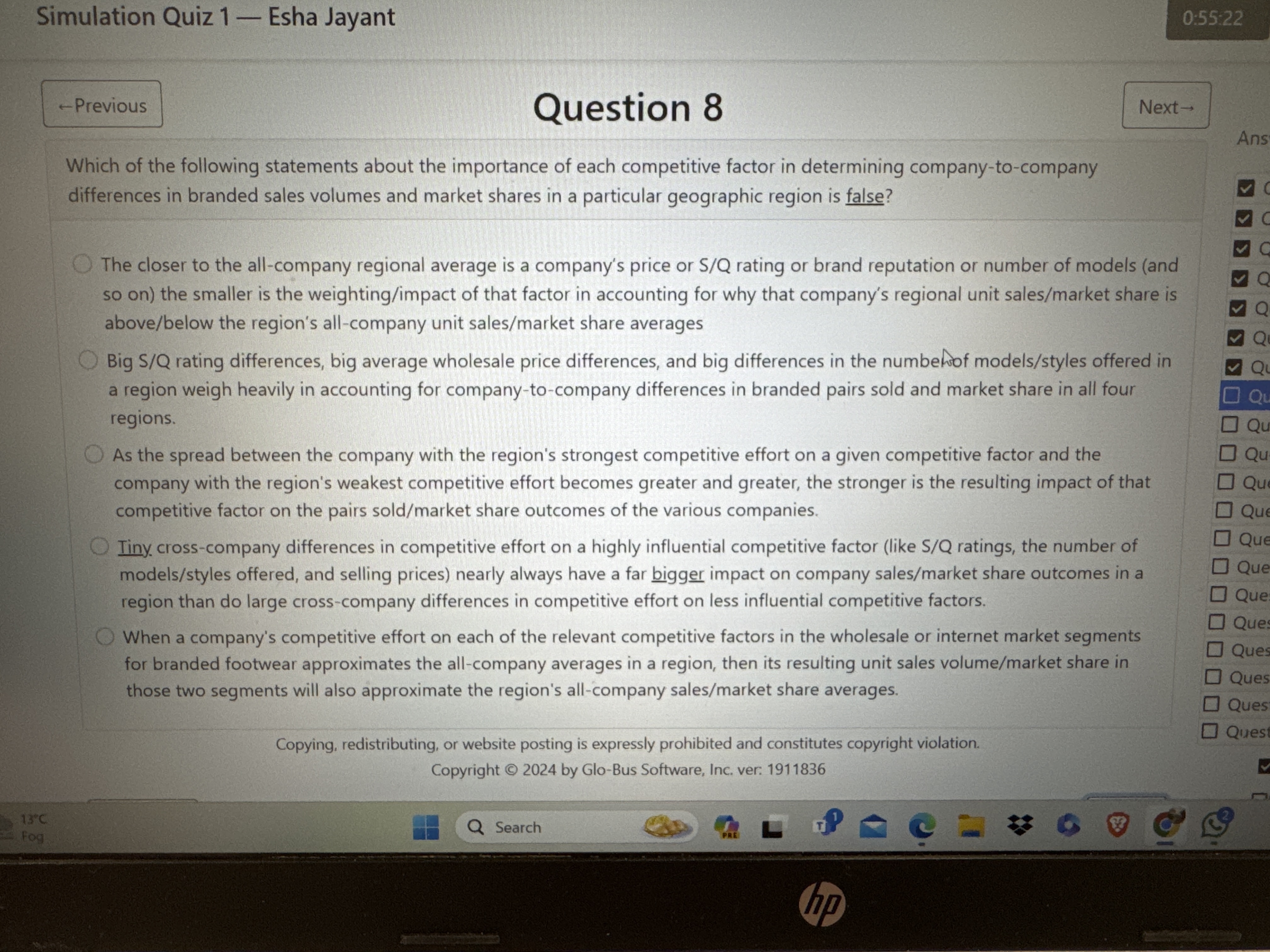 Solved Simulation Quiz 1 - ﻿Esha | Chegg.com