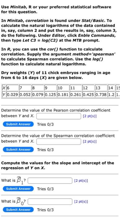 Solved In Minitab, correlation is found under Stat/Basic. To | Chegg.com