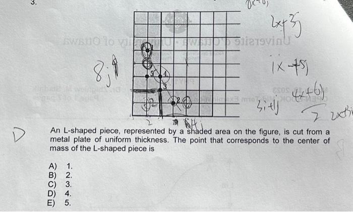 Solved An L-shaped piece, represented by a shaded area on | Chegg.com