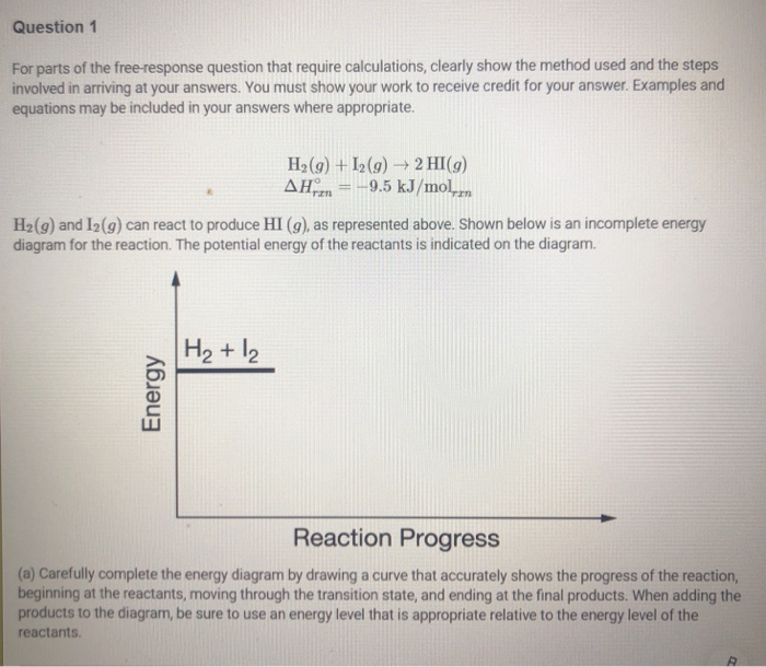 Solved Question 1 For parts of the free-response question | Chegg.com