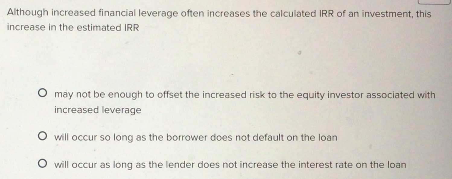 Solved Although increased financial leverage often increases | Chegg.com