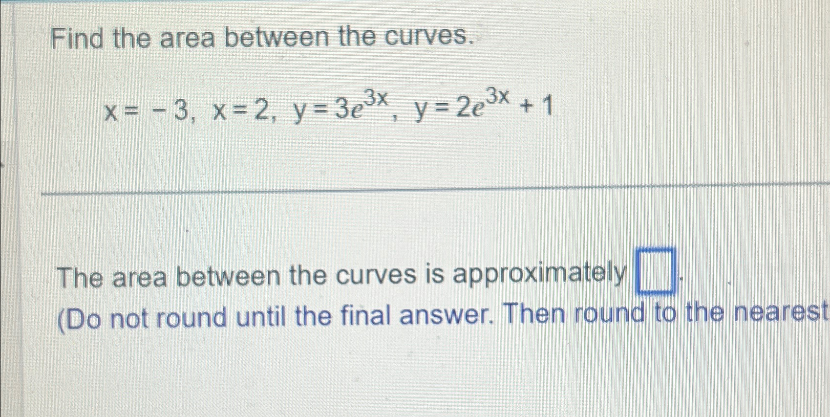 Solved Find the area between the | Chegg.com