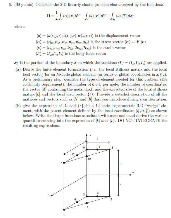 Solved (30 ﻿points) ﻿COnsider the 3-D linearly elastic | Chegg.com