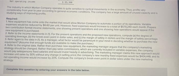 Solved Problem 5-29 (Algo) Changes in Cost Structure; | Chegg.com