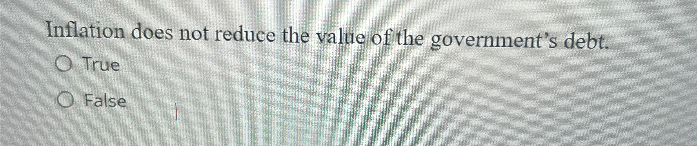 Solved Inflation does not reduce the value of the | Chegg.com