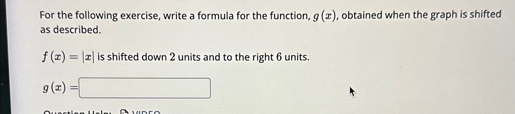 Solved For the following exercise, write a formula for the | Chegg.com