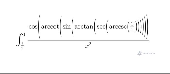 Solved cos arccot sin arctan sec arccsc of sin( | Chegg.com