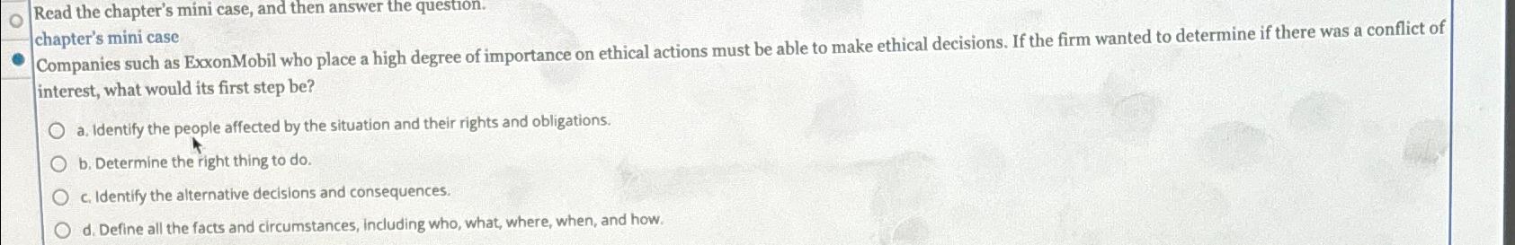 Solved Read the chapter's mini case, and then answer the | Chegg.com