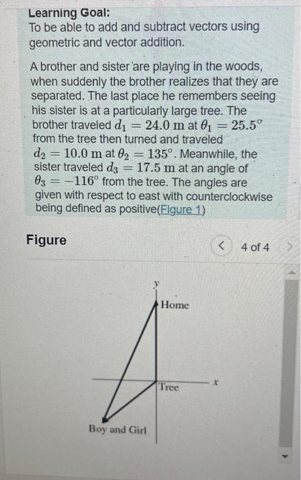 Solved Learning Goal: To be able to add and subtract vectors | Chegg.com