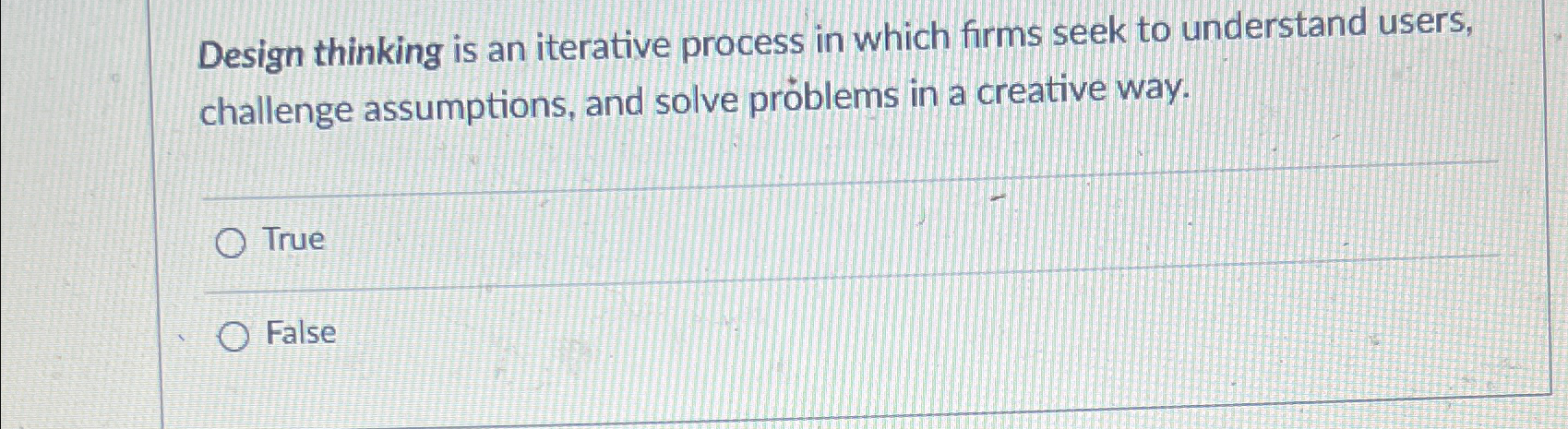 Solved Design thinking is an iterative process in which | Chegg.com