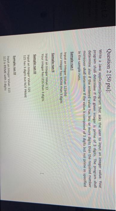 Solved Question 2 [50 pts]: Write a Java application/program | Chegg.com