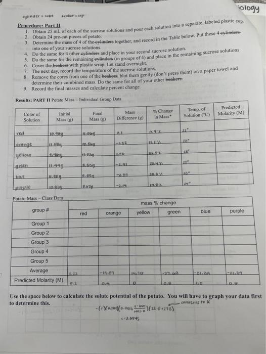 Solved Use your collected data and the background | Chegg.com