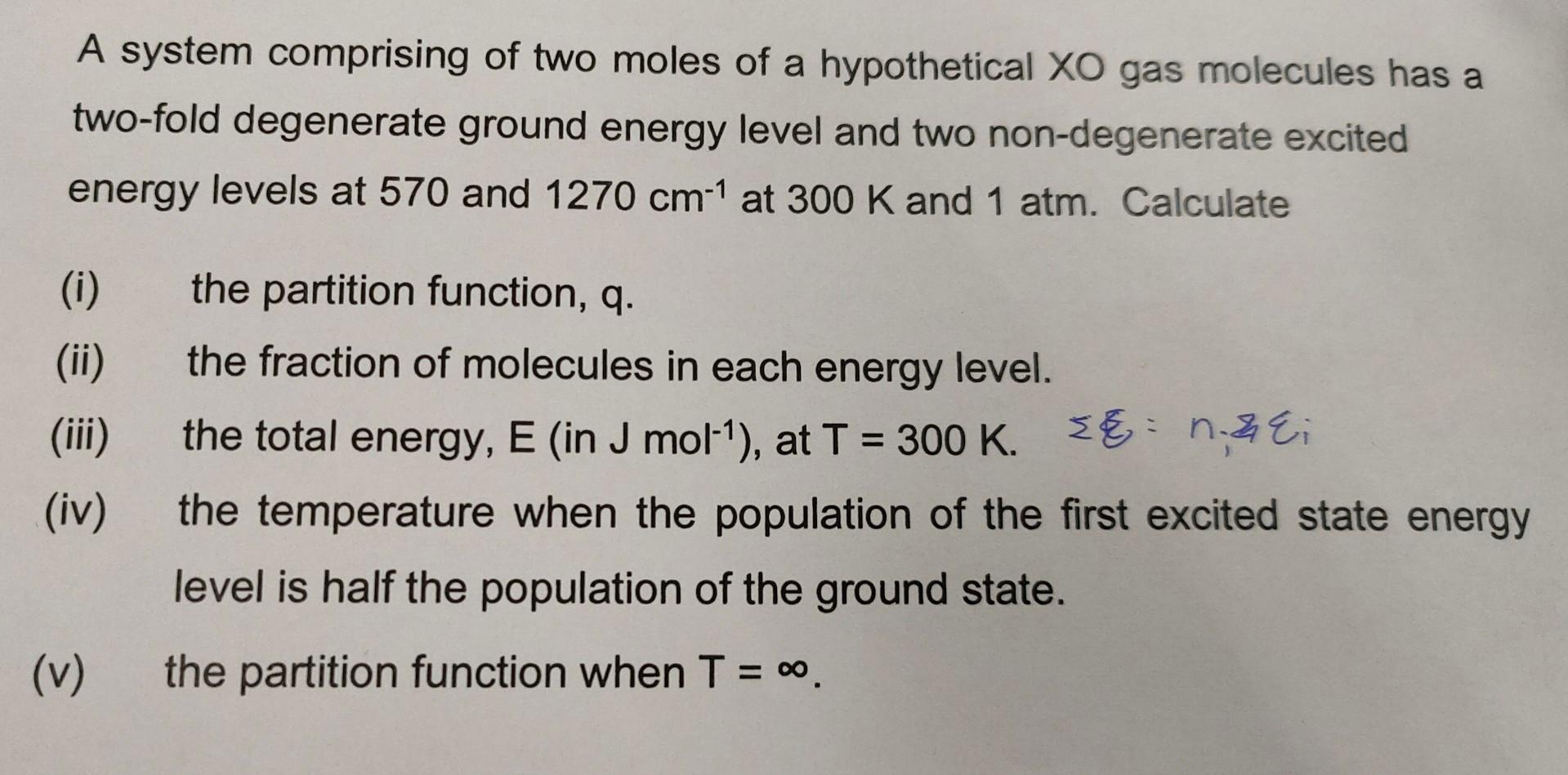 Solved A system comprising of two moles of a hypothetical XO | Chegg.com