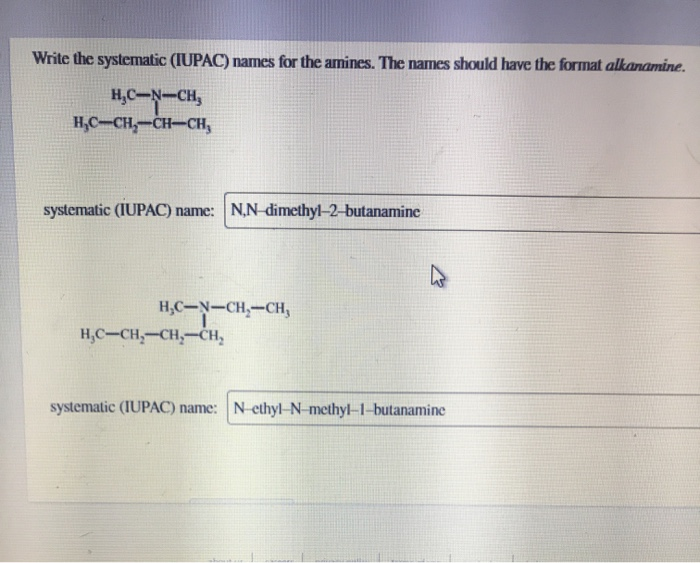 Solved Write the systematic (IUPAC) names for the amines. | Chegg.com