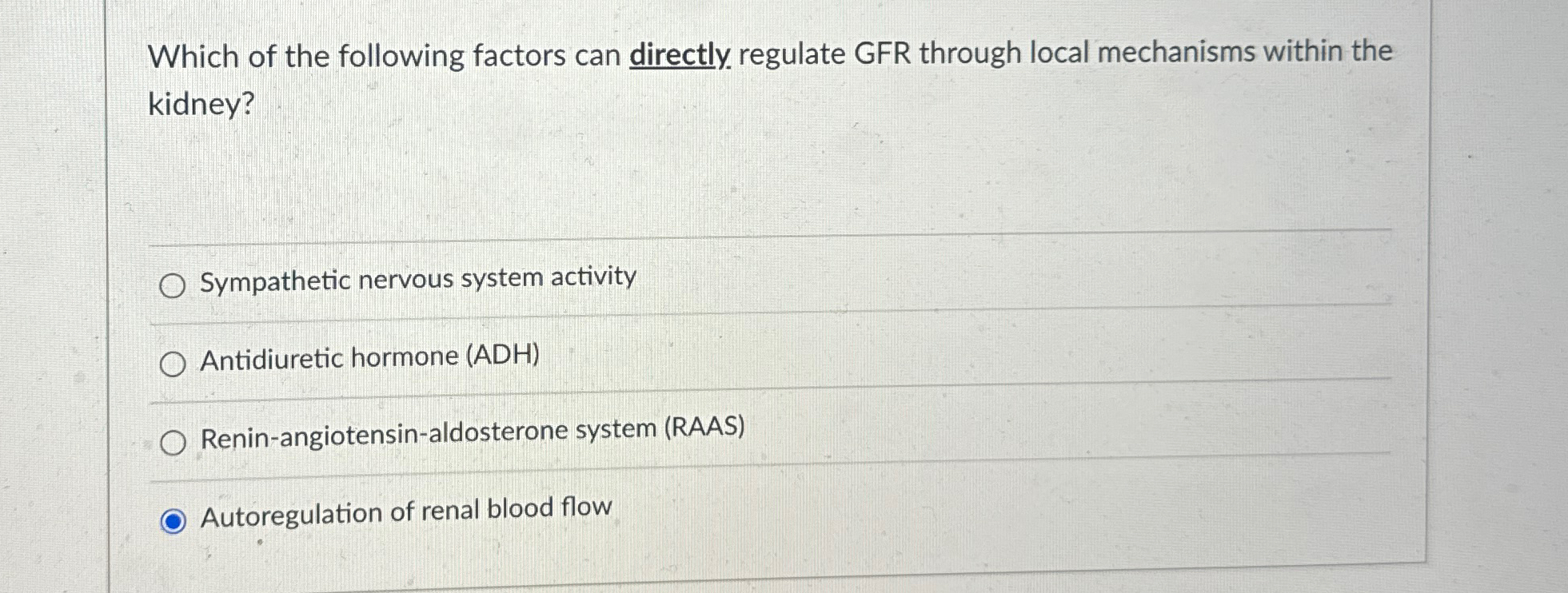 Solved Which of the following factors can directly. regulate | Chegg.com