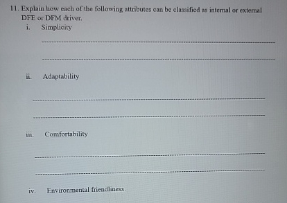 Solved Explain how each of the following attributes can be | Chegg.com