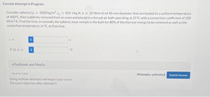 Solved Current Attempt in Progress Consider spheres (p 3000 | Chegg.com