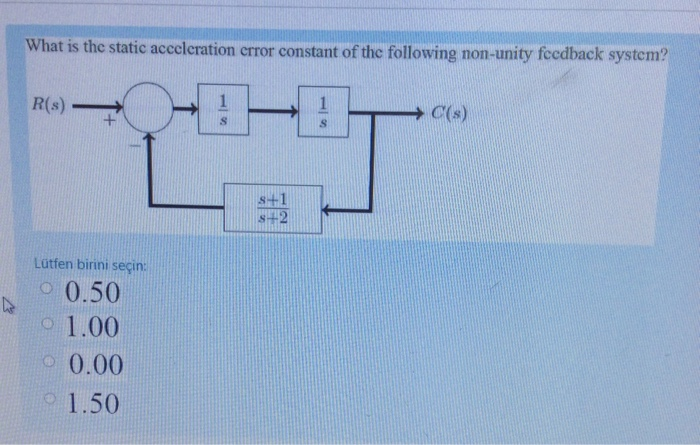 Solved What is the static acceleration error constant of the | Chegg.com Solved What is the static acceleration error constant of the | Chegg.com