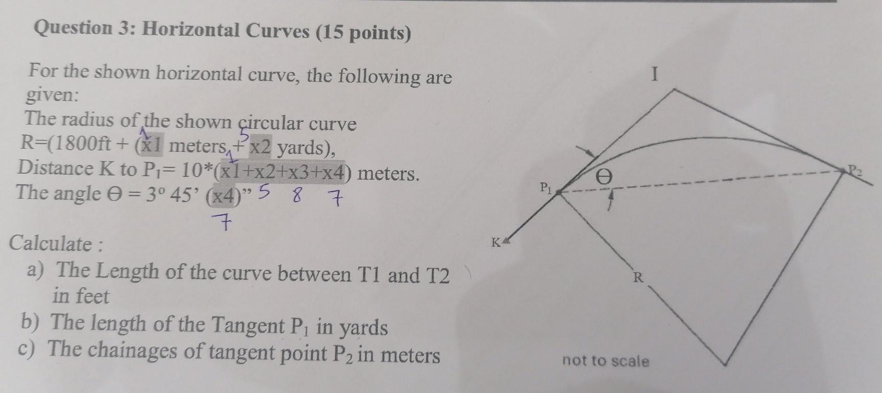 Solved Question 3: Horizontal Curves (15 points) I For the | Chegg.com