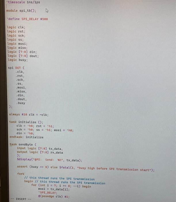 Solved I need help implementing busy into my spi code I have | Chegg.com