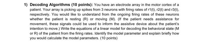 1) Decoding Algorithms (10 points): You have an | Chegg.com