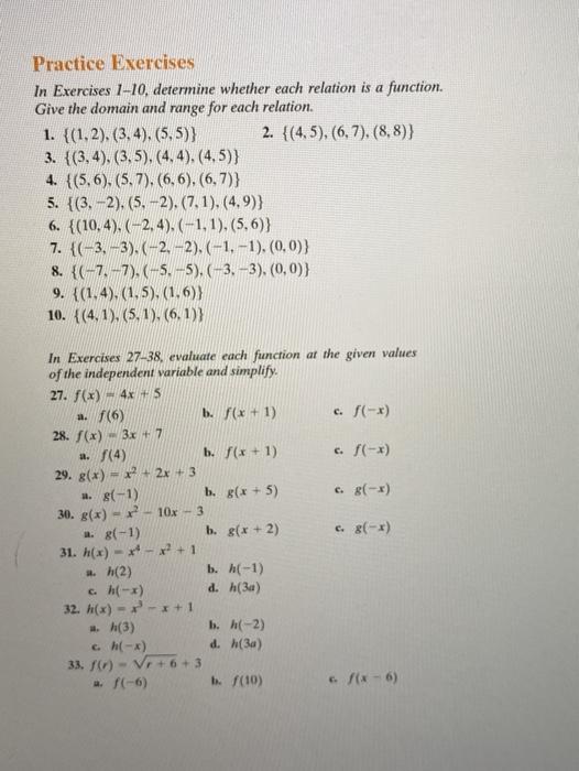 Practice Exercises In Exercises 1-10, determine | Chegg.com