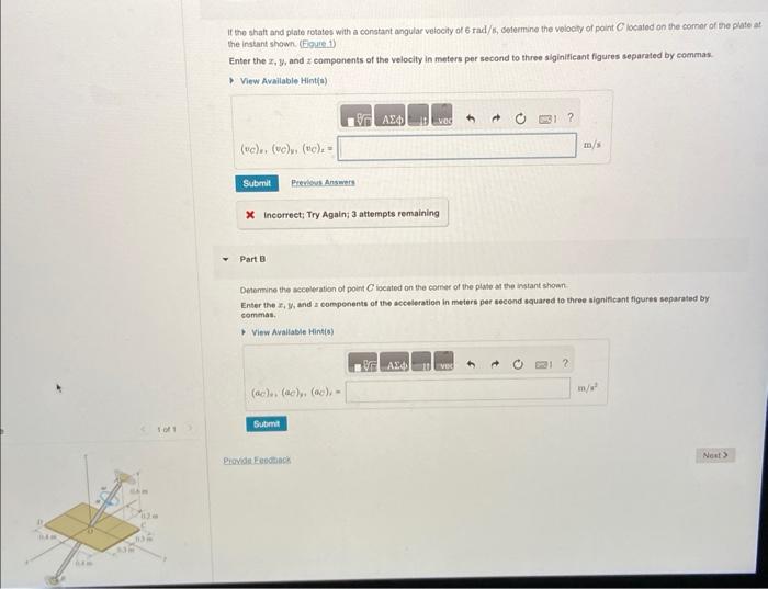 Solved If the shait and piate rotates with a constant | Chegg.com