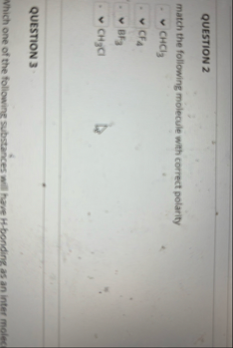 Solved QUESTION 2match the following molecule with correct | Chegg.com