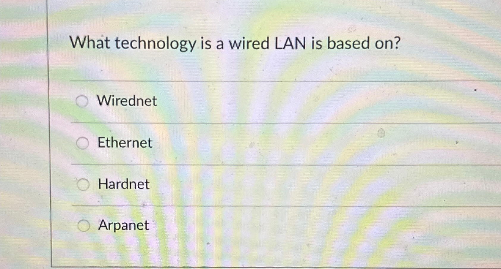 Solved What technology is a wired LAN is based | Chegg.com