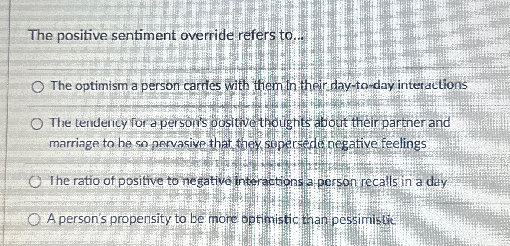 Solved The positive sentiment override refers to...The | Chegg.com