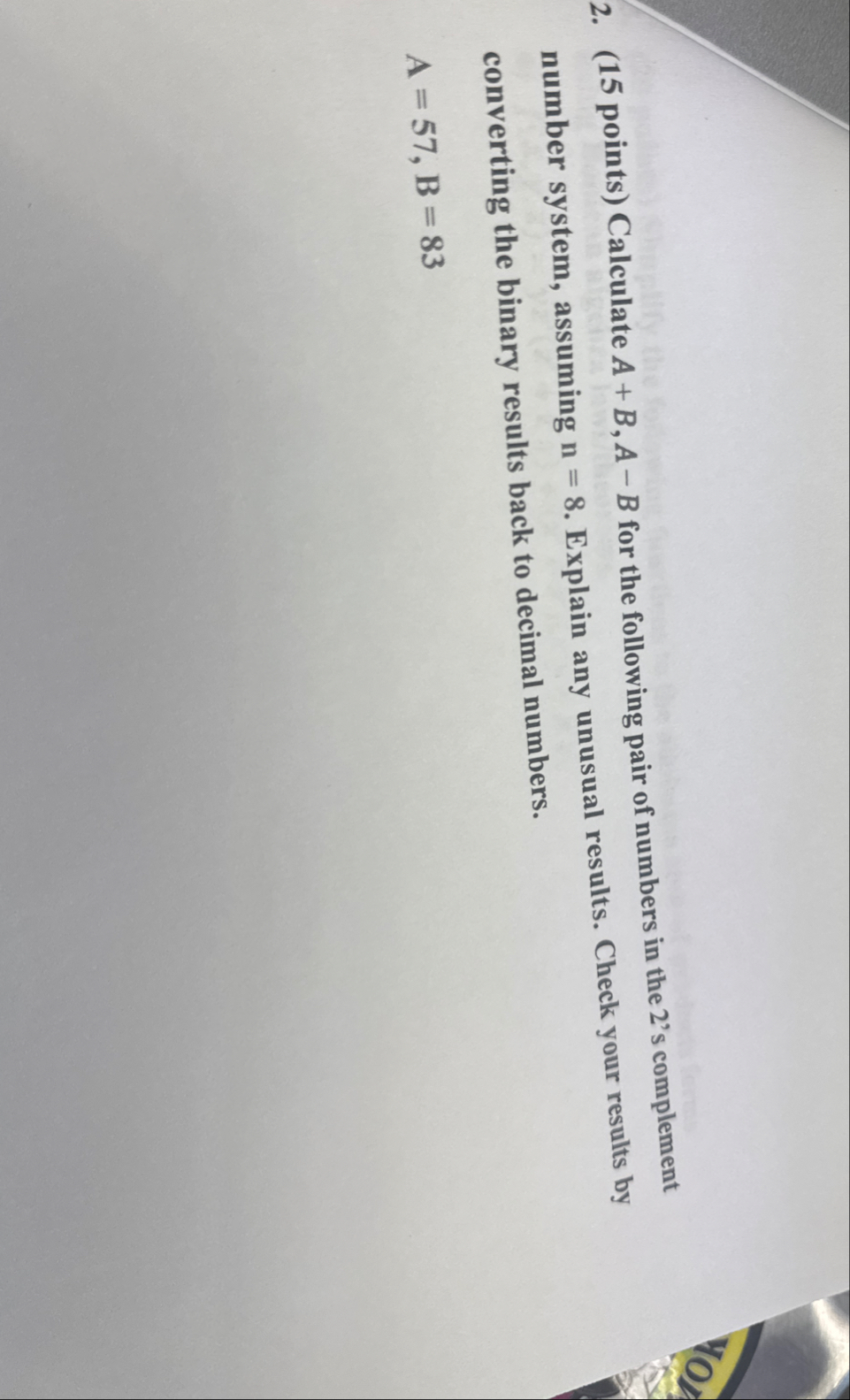 Solved ( 15 ﻿points) ﻿Calculate A B,A-B ﻿for the following | Chegg.com