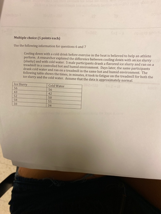 Solved Multiple choice (5 points each) Use the following | Chegg.com