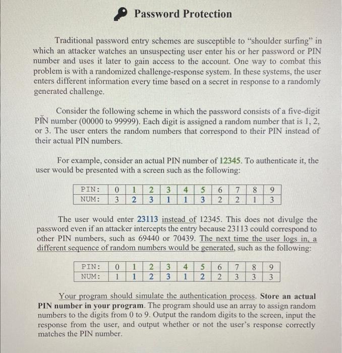 Solved Traditional password entry schemes are susceptible to | Chegg.com