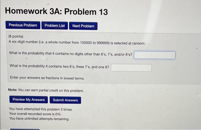 Solved Homework 3A: Problem 13 Previous Problem Problem List | Chegg.com