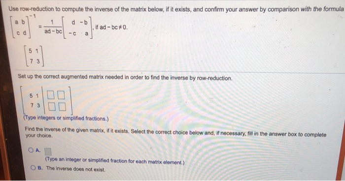 Solved Use row-reduction to compute the inverse of the | Chegg.com